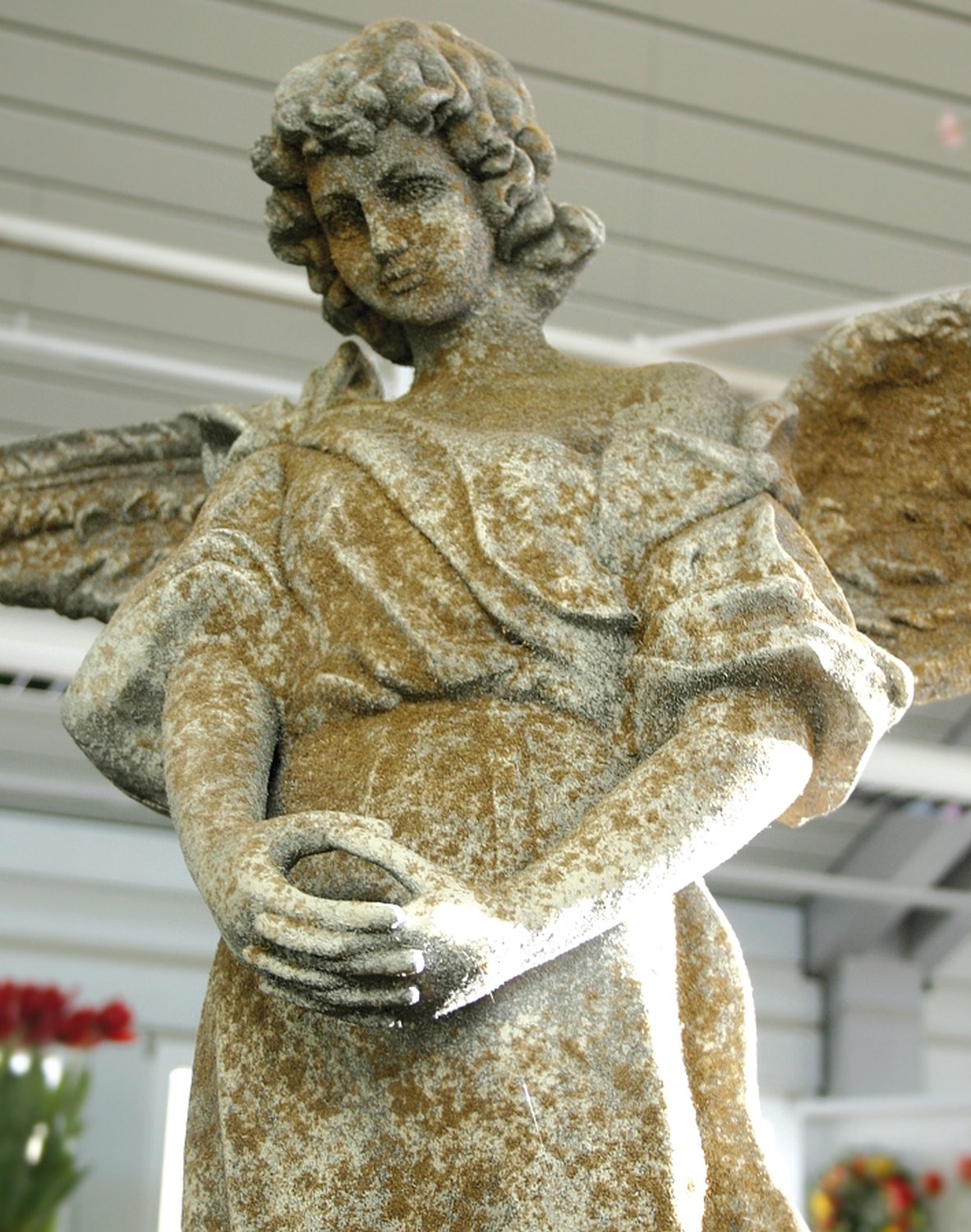 Deko Engel, 114cm Polyresin, sand